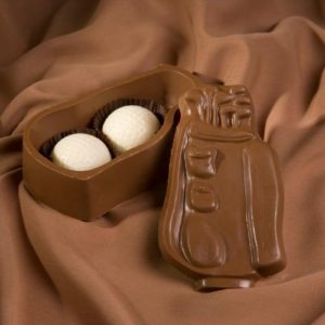 Golf Bag shaped chocolate box - Virginia's Finest Chocolates