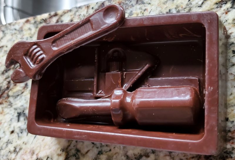 3D Chocolate Tool box with chocolate tools - Virginia's Finest Chocolates