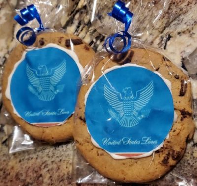 SS United States logo cookies - Virginia's Finest Chocolates